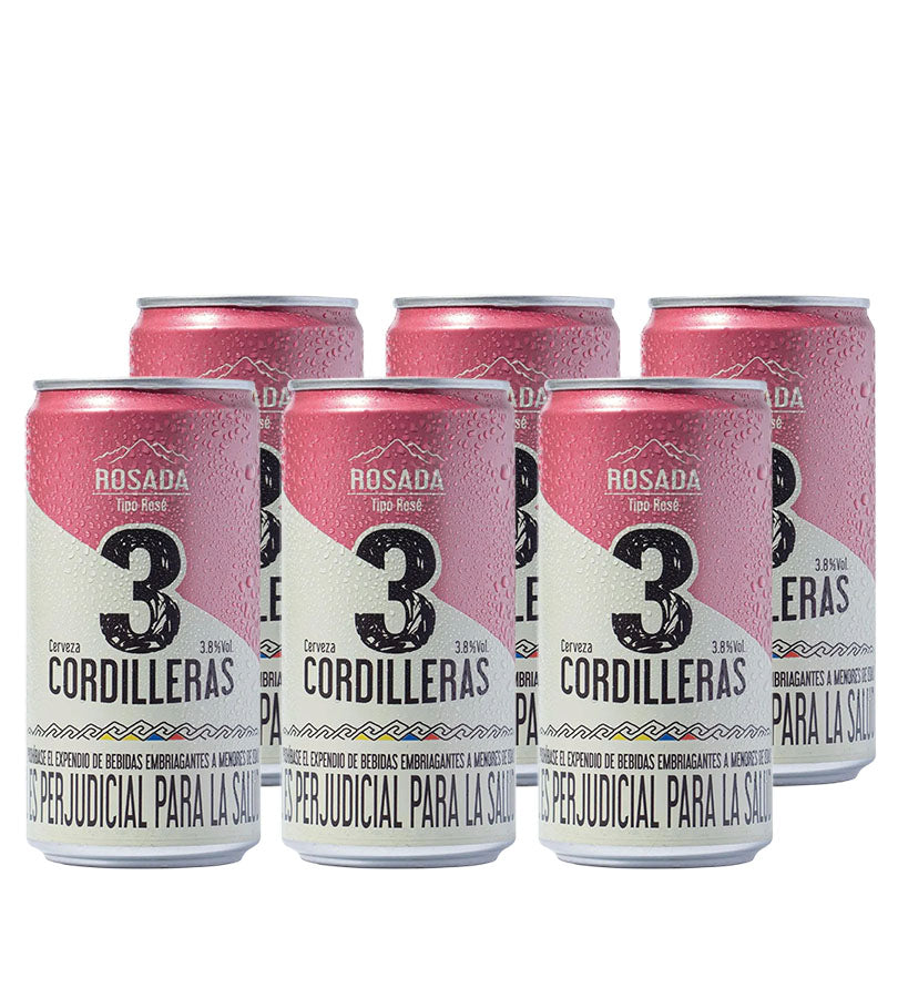 6 pack Cerveza 3 Cordilleras Rose Lata - 269cc – Licores Medellín