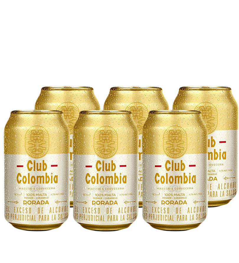 6 Pack Cerveza Club Colombia Dorada Lata - 330cc - Licores Medellín