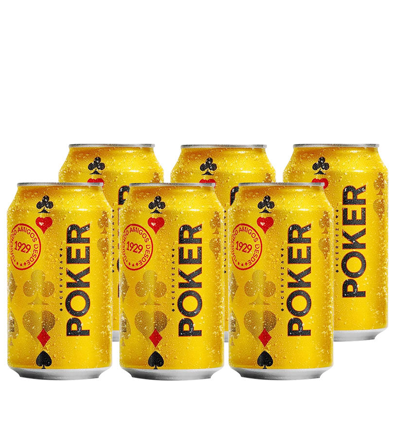 6 Pack Cerveza Poker Lata - 330cc - Licores Medellín