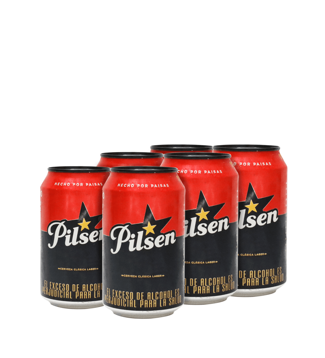 6 Pack Pilsen Beer Can - 330cc - Licores Medellín