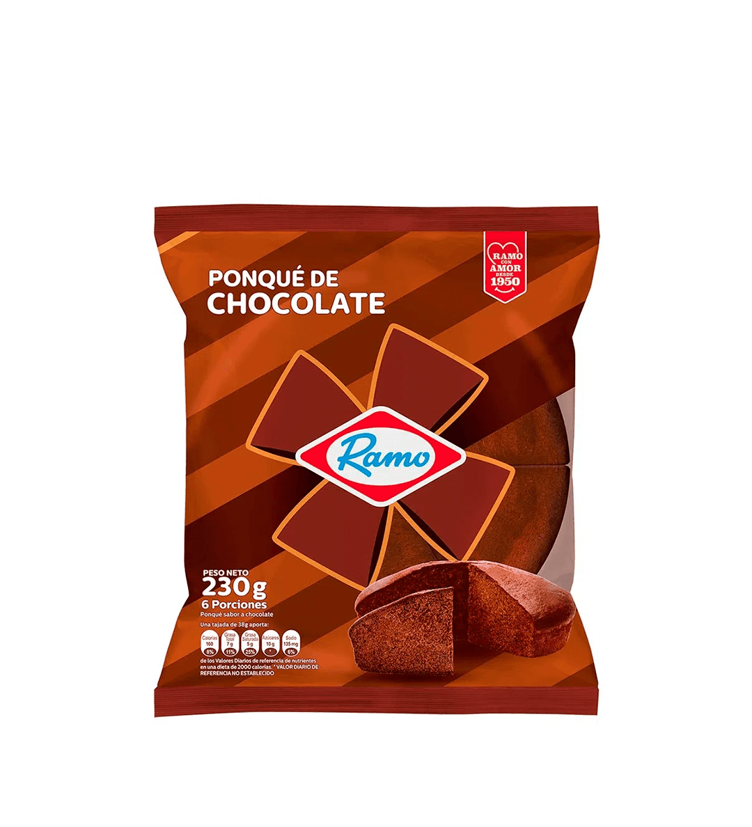 Ponqué Chocolate Ramo - 230g - Licores Medellín